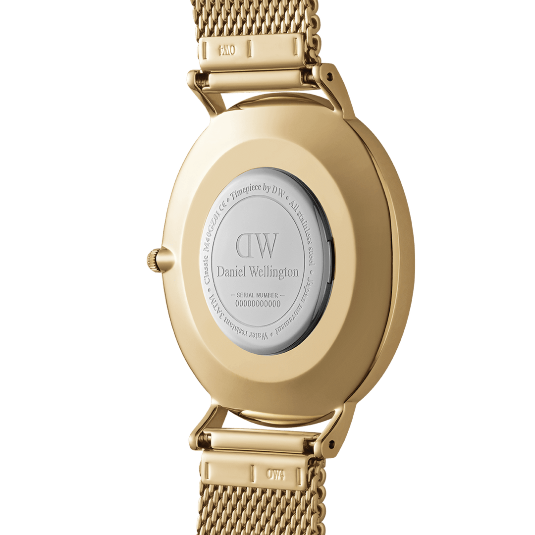 Mesh Onyx - Classic gold watch with black dial | DW